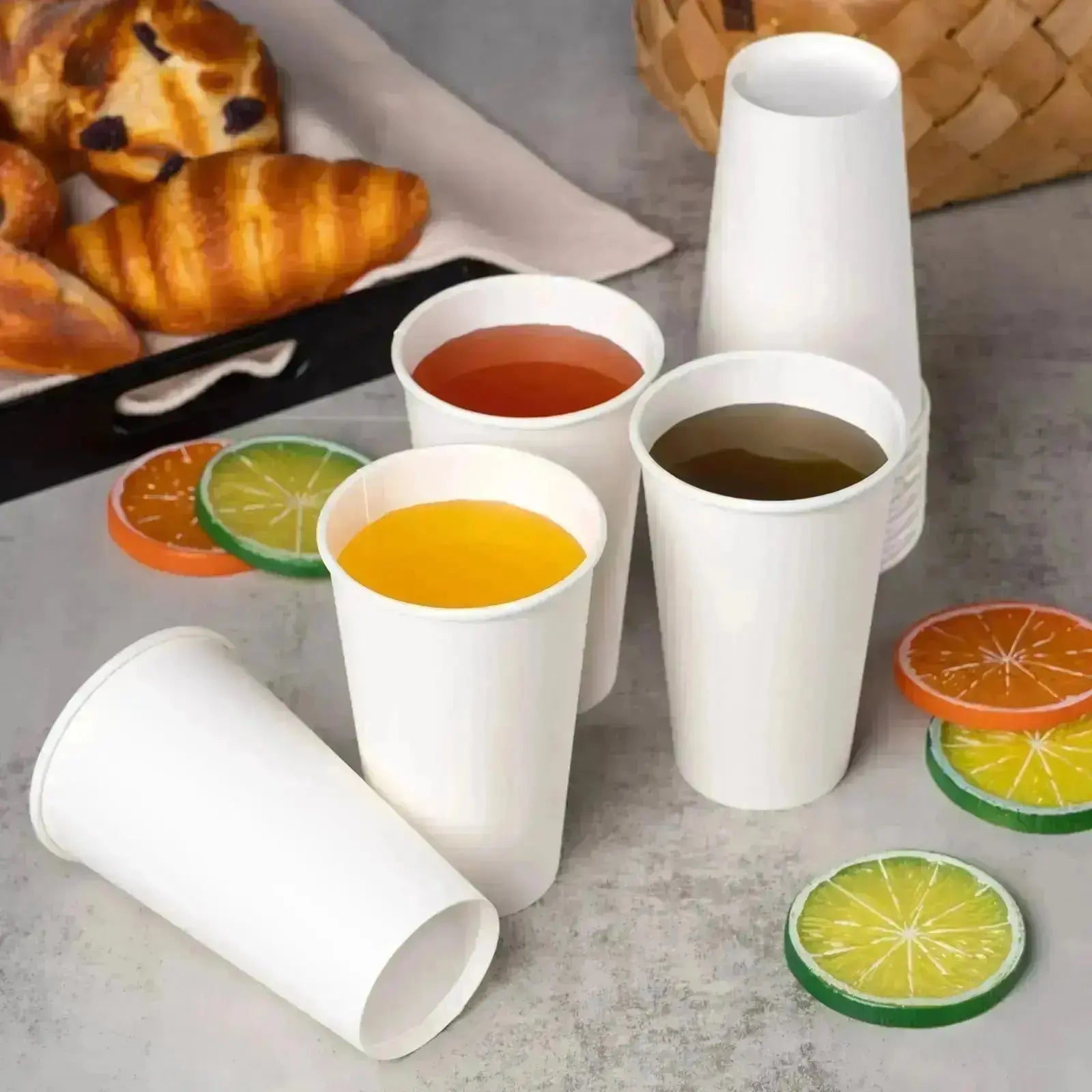 12 oz Paper Cups - Blank Recyclable Paper Cups for Coffee Shops & Food ...