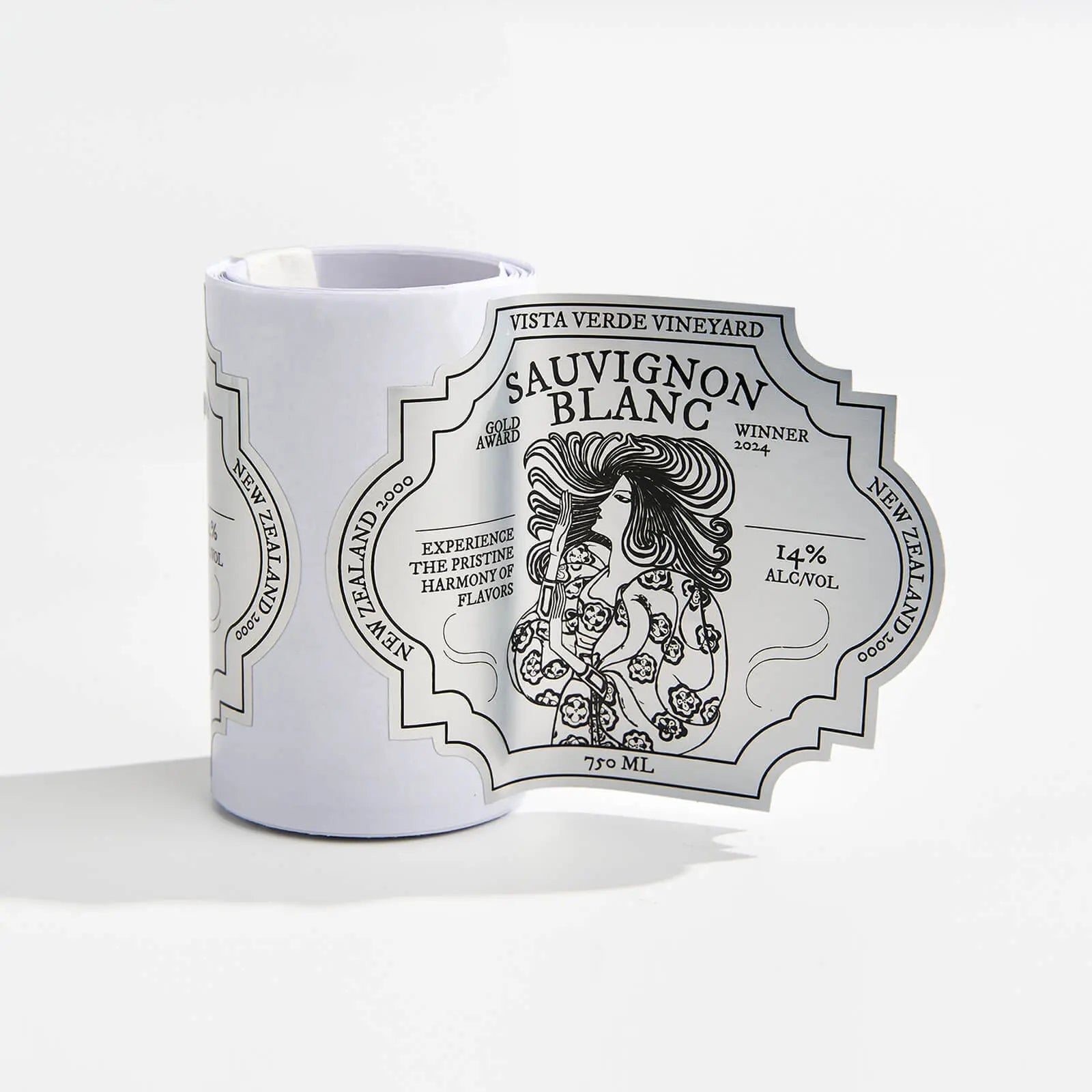 Silver Metallic Roll Labels – Custom Foil Stickers | RacetopPrint