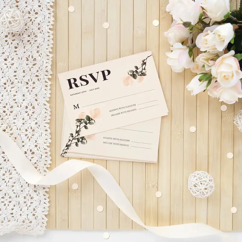 Custom Wedding RSVP Cards – Low MOQ & Premium Paper Options | RacetopPrint